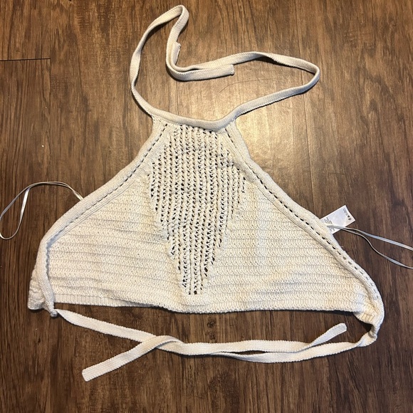 Tops | White Crochet Halter Top | Poshmark